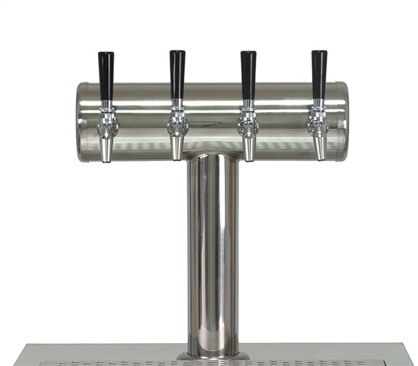 4 Tap T-Bar Stainless Tower