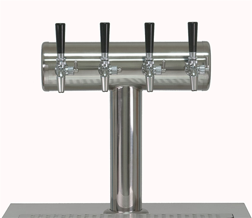 4 Tap T-Bar Stainless Tower